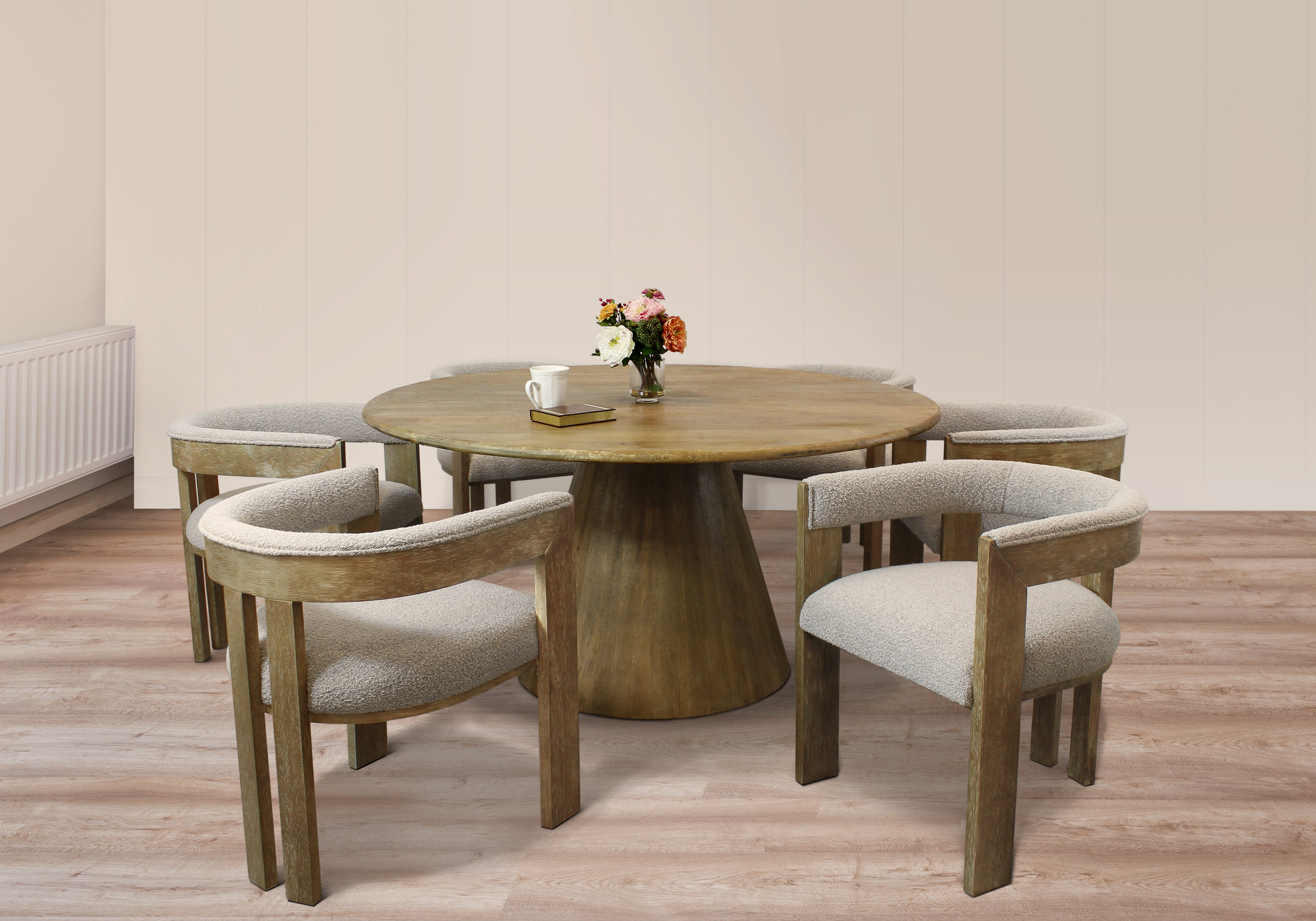 Loon Peak® Jaden 60" Dining Table With 6 Trish Silver Chairs & Reviews | Wayfair